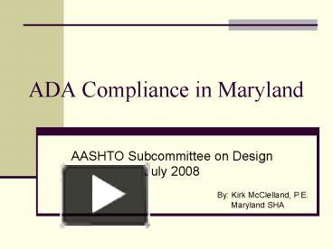 PPT – ADA Compliance in Maryland PowerPoint presentation | free to view ...