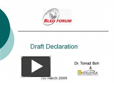 PPT – Draft Declaration PowerPoint presentation | free to view - id ...