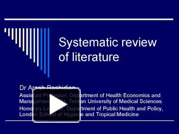 Systematic review of literature presentation | free to view