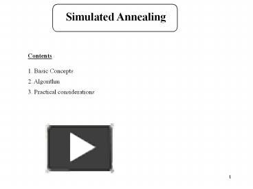 Simulated Annealing presentation | free to download