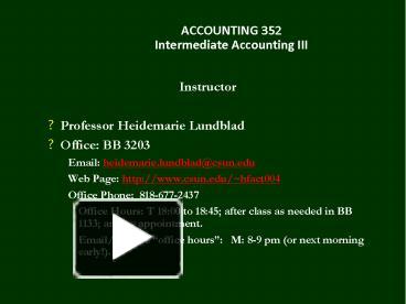 PPT – ACCOUNTING 352 Intermediate Accounting III PowerPoint ...