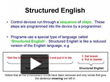 PPT – Structured English PowerPoint presentation | free to view - id ...