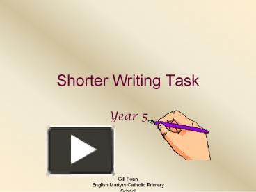 PPT – Shorter Writing Task PowerPoint presentation | free to download ...