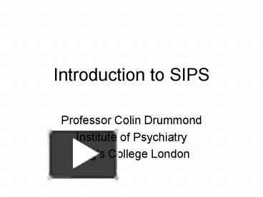 PPT – Introduction to SIPS PowerPoint presentation | free to view - id ...