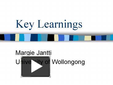 Key Learnings presentation | free to view