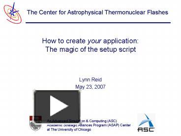 PPT – How to create your application: The magic of the setup script ...