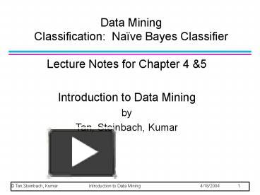 PPT – Data Mining Classification: Na PowerPoint presentation | free to ...