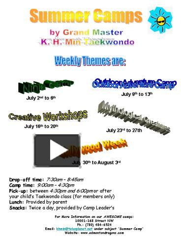 PPT – Summer Camps PowerPoint presentation | free to download - id ...