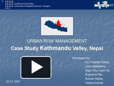 URBAN RISK MANAGEMENT presentation | free to view