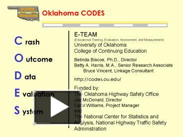 Oklahoma CODES presentation | free to view