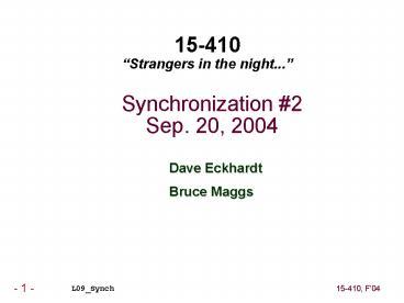 PPT – Synchronization PowerPoint presentation | free to download - id ...