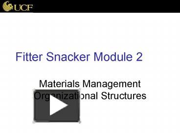 Fitter Snacker Module 2 presentation | free to view