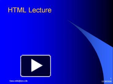 HTML Lecture presentation | free to download