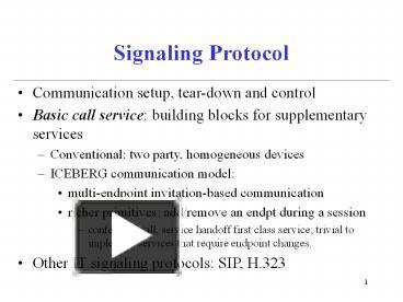 PPT – Signaling Protocol PowerPoint presentation | free to download ...
