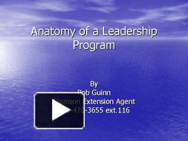 Anatomy of a Leadership Program presentation | free to view