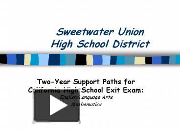 PPT – Sweetwater Union High School District PowerPoint presentation ...