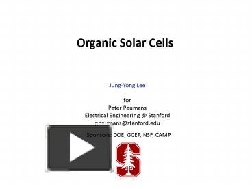 Organic Solar Cells presentation | free to view