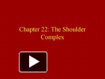 Chapter 22: The Shoulder Complex presentation | free to view