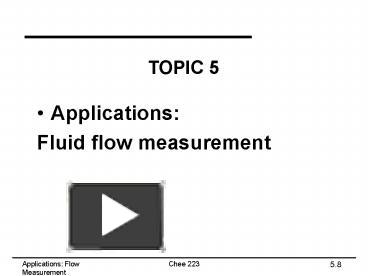 Applications: Flow Measurement presentation | free to view