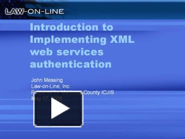 Introduction to Implementing XML web services authentication ...