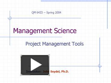 Management Science presentation | free to view