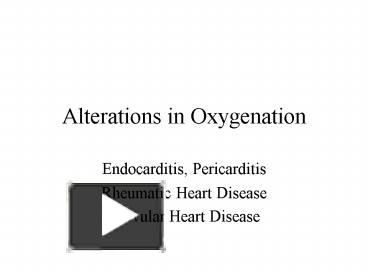 Alterations in Oxygenation presentation | free to view