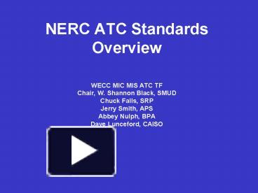 PPT – NERC ATC Standards Overview PowerPoint presentation | free to ...