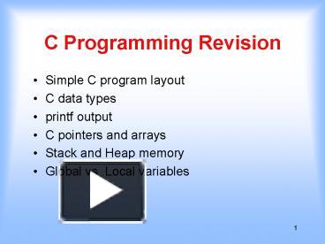 PPT – C Programming Revision PowerPoint presentation | free to view ...