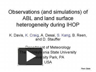 PPT – Penn State PowerPoint presentation | free to view - id: 14250d-M2EzY