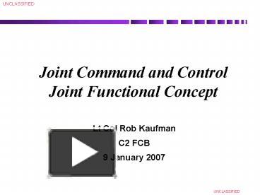 Joint Command and Control Joint Functional Concept presentation | free ...