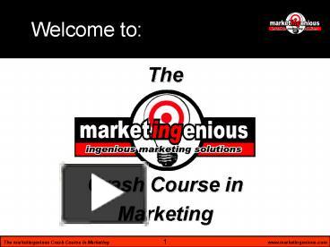 Crash Course in presentation | free to view