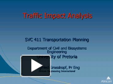 Traffic Impact Analysis presentation | free to view