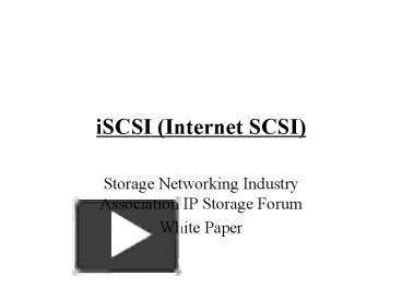 PPT – iSCSI (Internet SCSI) PowerPoint presentation | free to view - id ...