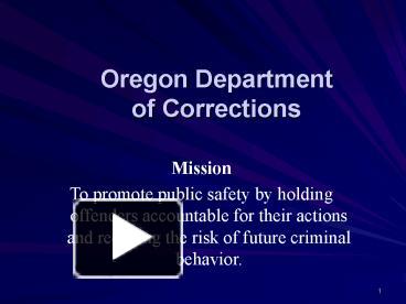 PPT – Oregon Department of Corrections PowerPoint presentation | free ...
