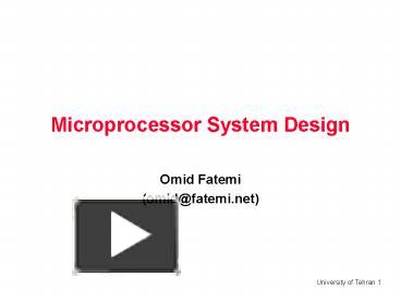 PPT – Microprocessor System Design PowerPoint presentation | free to ...