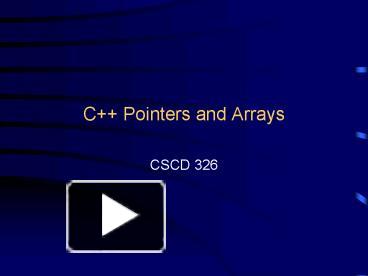 C Pointers and Arrays presentation | free to view