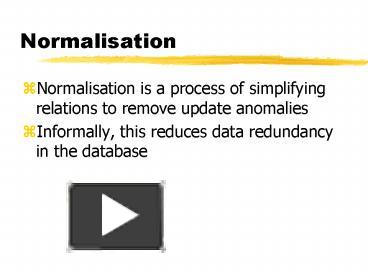 PPT – Normalisation PowerPoint presentation | free to download - id ...