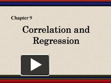 PPT – Correlation and Regression PowerPoint presentation | free to view ...