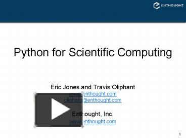 PPT – Python for Scientific Computing PowerPoint presentation | free to ...