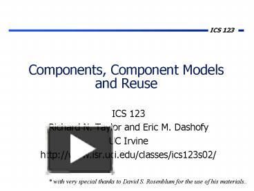 PPT – Components, Component Models and Reuse PowerPoint presentation ...