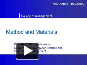 Method and Materials presentation | free to view