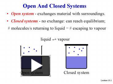 Open And Closed Systems presentation | free to view