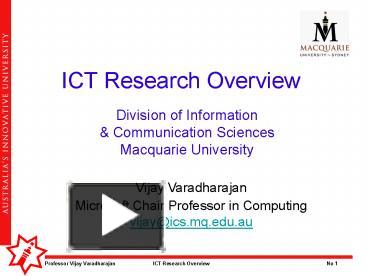 PPT – ICT Research Overview PowerPoint presentation | free to view - id ...