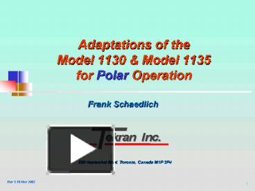 Adaptations of the Model 1130 presentation | free to view