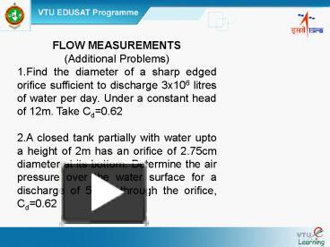 FLOW MEASUREMENTS presentation | free to view