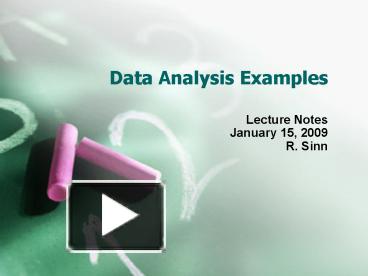 Data Analysis Examples presentation | free to view