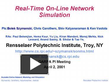 PPT – RealTime OnLine Network Simulation PowerPoint presentation | free ...