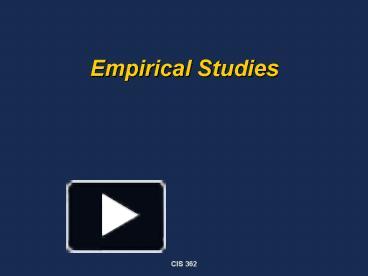 PPT – Empirical Studies PowerPoint presentation | free to view - id ...