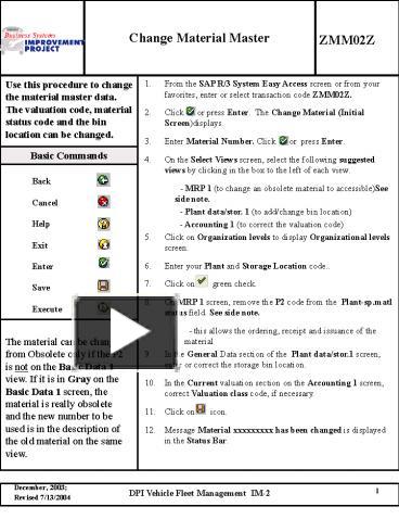 PPT – Change Material Master PowerPoint presentation | free to download ...