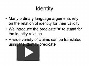 PPT – Identity PowerPoint presentation | free to view - id: 144131-YWY0O